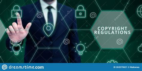Conceptual Display Copyright Regulations Concept Meaning Body Of Law