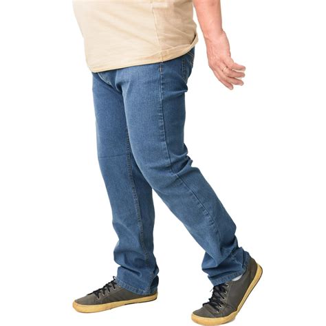 Calça Jeans Masculina Básica Com Elastano Lycra Tradicional Reta Plus
