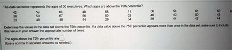 Solved The Data Set Below Represents The Ages Of 30 Executives Which