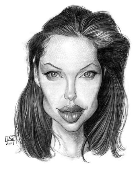 Caricature Sketch Celebrity Caricatures Art Pencil Angelina Jolie