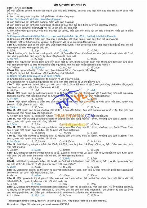 [doc] Ôn TẬp LÓp 11 HỌc KỲ Ii ĐÁp Án Thư Viện Vật Lý