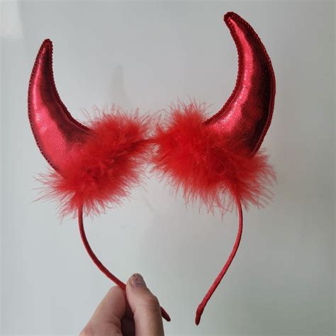 Red Devil Horns Headband Halloween Costume Demon Horns Headpiece