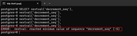 How To Fix The “nextval Reached Minimum Value Of Sequence” Error In