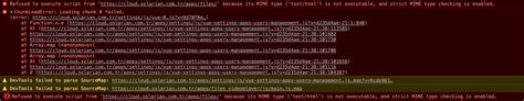 mime type checking error only on apps page after upgrading to 18 0 1