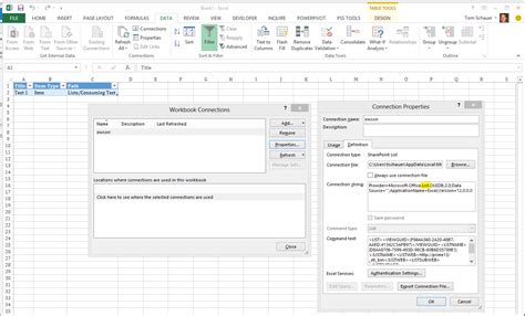 linking excel spreadsheets in sharepoint 2013 throughout