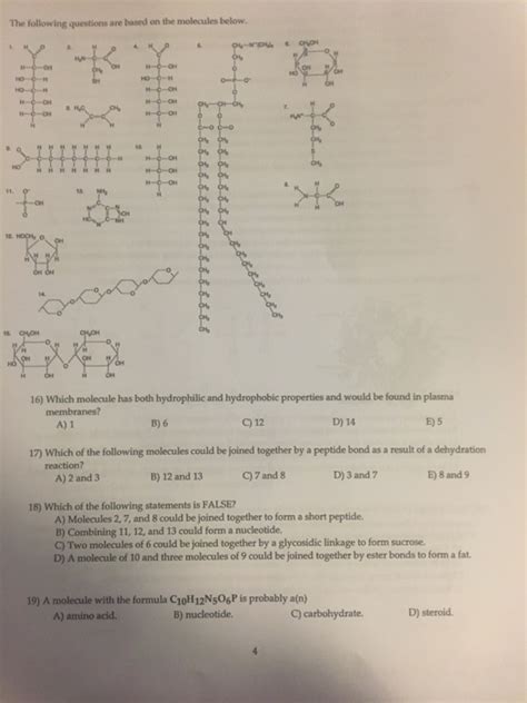 Solved The Following Questions Are Based On The Molecules