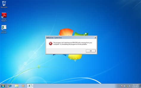 my learning the program can t start becuase msvcr71 dll is missing