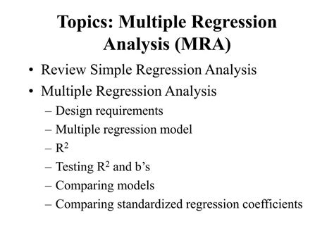 Ppt Topics Multiple Regression Analysis Mra Powerpoint