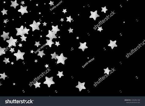 Silver Star Confetti Falling Starry Anniversary Royalty Free Stock