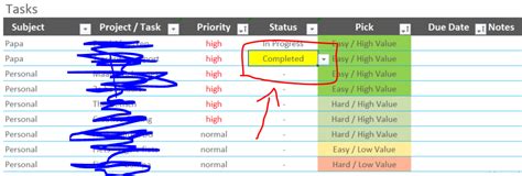 excel if cell has value move row from table to another table stack
