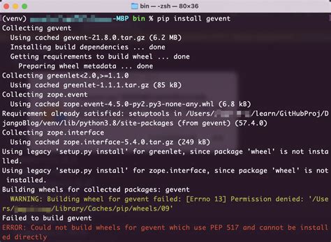 gevent install error could not build wheels for gevent