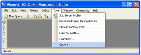 different options for query results in sql server