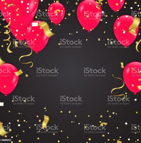 Ballon Dhélium Rouge Isolé Dans Lair Modèle De Contexte De Célébration