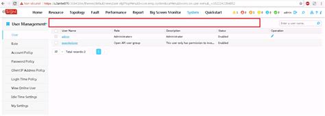 user management buttons create delete export and other are missing from