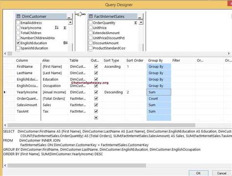 sql query builder to design sql queries