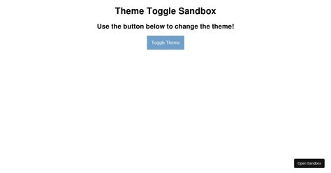 toggle theme with styled components codesandbox