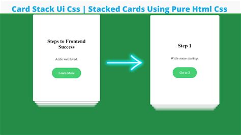 create stacked cards using pure html and css
