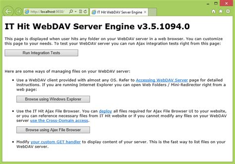 running the webdav samples