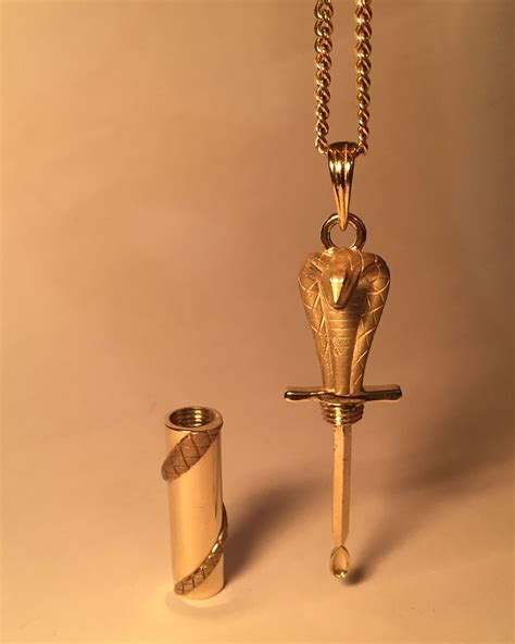 custom python snuff pend with a sword spoon 30g 9ct solid