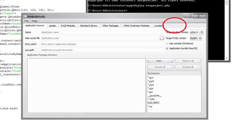 python build tab missing in pyqtdeploy stack overflow