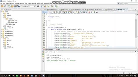 belajar coding java membuat biodata youtube