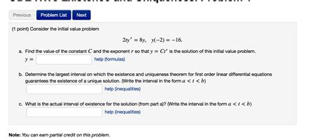 Solved Consider The Initial Value Problem 2ty 8y Y 2