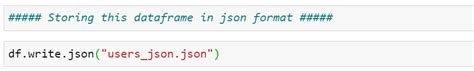 how to save a dataframe as a json file using pyspark