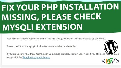 How To Fix Php Installation Missing Please Check Mysqli Extension Is