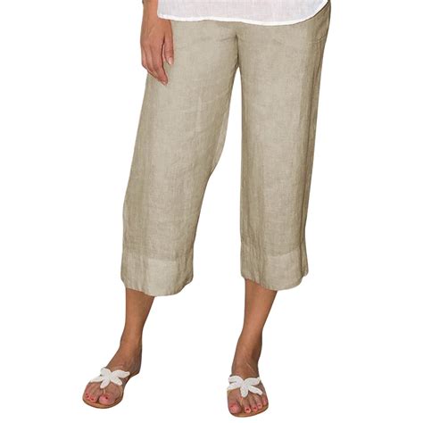 Asqwmvz Linen Pants Women Women Fashion Solid Color Cotton Flax Elastic