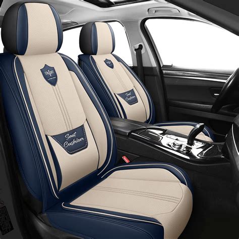 Lingvido Leather Car Seat Covers Breathable Automotive Cover Cushion