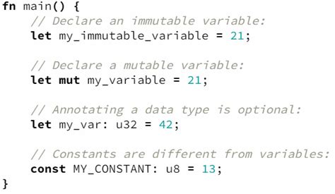 rust variables electronics reference