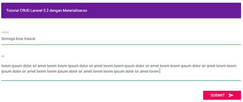 tutorial crud sederhana laravel 5 2 dengan materializecss
