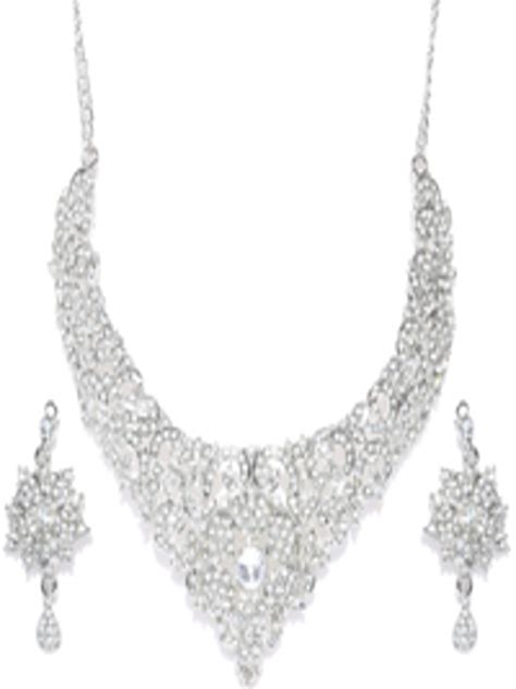 Buy Zaveri Pearls Silver Plated Jewellery Set Jewellery Set For Women