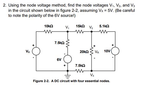 solved 2 using the node voltage method find the node
