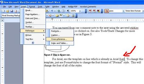 using cross reference in ms word