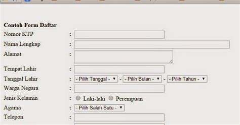 cari cari tutorial membuat form daftar dengan php dan mysql