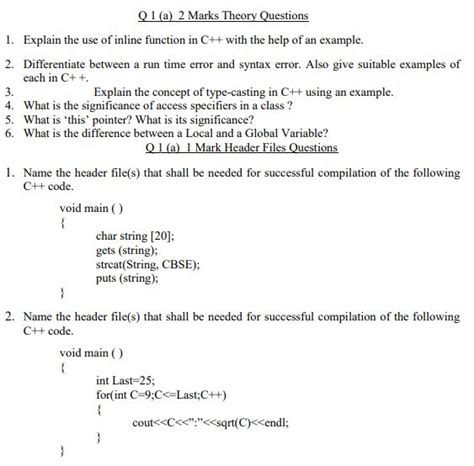 cbse class 12 computer science sure shot questions worksheet set b