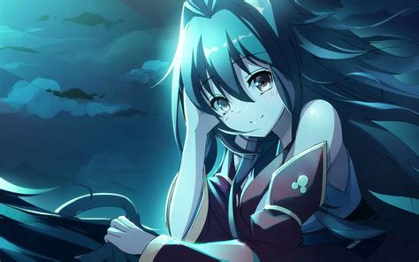 Hd Wallpaper Anime Girls Long Hair Big Eyes Look Anime Wallpaper