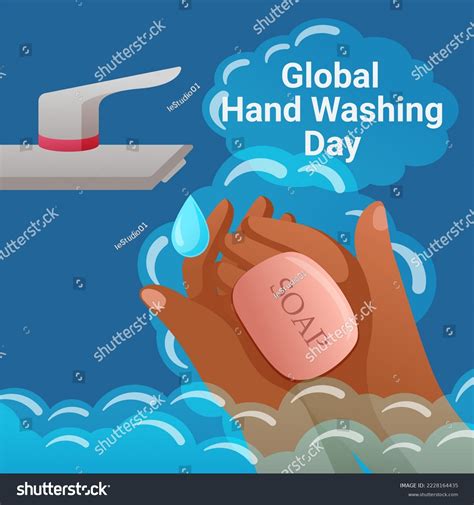 Global Handwashing Day Illustration Design Template Stock Vector