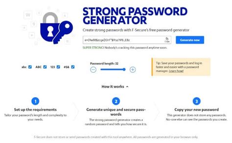 F‑secure Strong Password Generator Password Generator