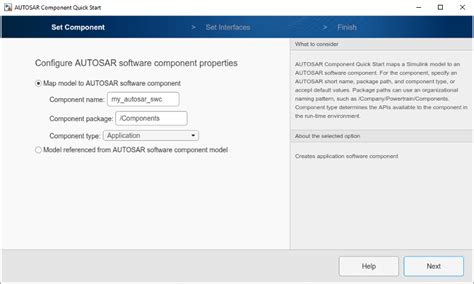 configure elements of autosar software component for simulink modeling