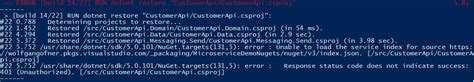 restore nuget packages from a private feed when building docker