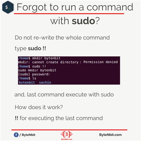 useful command when you forgot to run a command with sudo linux