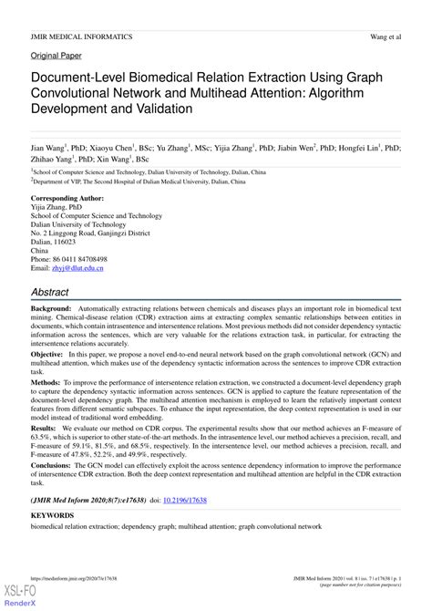 Pdf Document Level Biomedical Relation Extraction Using Graph
