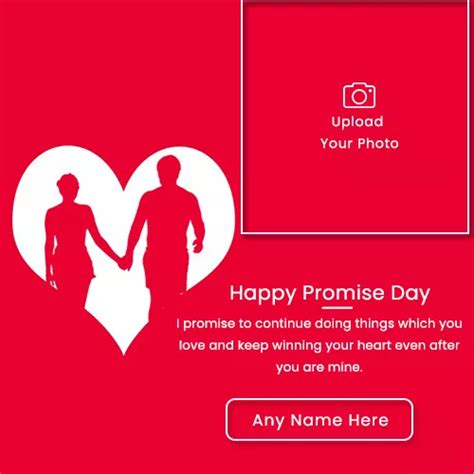 Happy Promise Day Love Couple Frame With Name