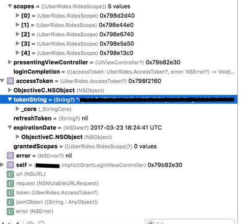 ios refresh token uber swift returns nil stack overflow