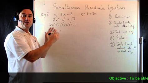 To Be Able To Solve Quadratic Simultaneous Equations Lesson 14a A