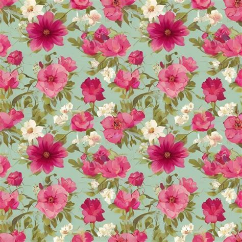 Premium Photo Beautiful Floral Flower Seamless Pattern Background For