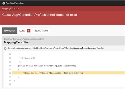 symfony doctrine mapping exception even though the class does exist