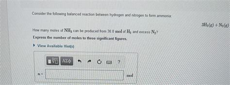 [solved] Consider The Following Balanced Reaction